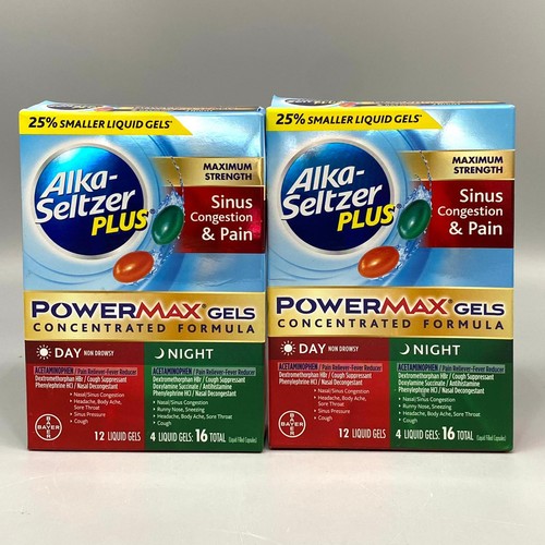 Alka-Seltzer Plus Sinus Congestion & Pain PowerMax Gels 16ct x 2PK Exp ...