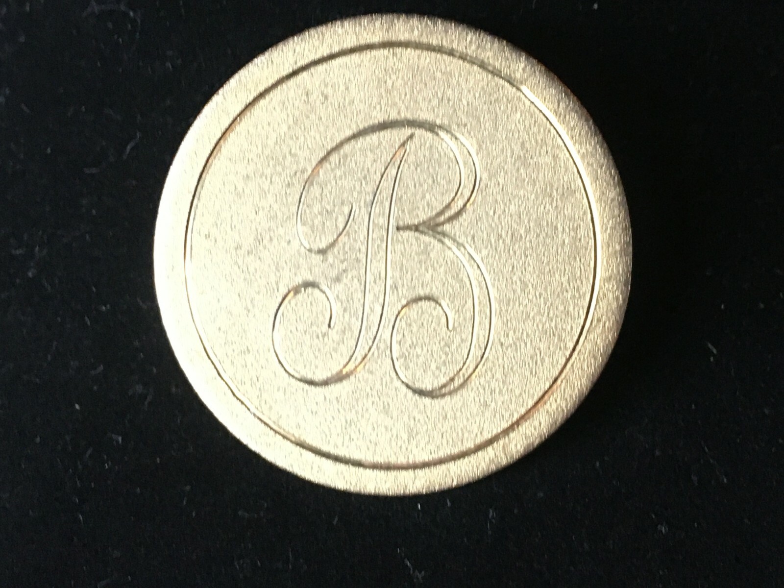 Rare Vintage Cursive Initial Monogram "B" Round Goldt… - Gem