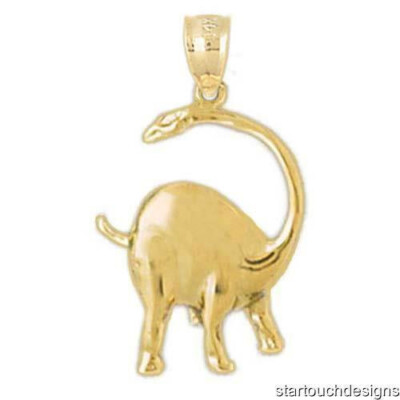 14k Yellow Gold Brontosaurus Dinosaur Pendant | eBay