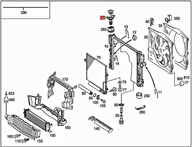 Mercedes-Benz E-class W211 Radiator Retaining Pin A2115040059 OEM for ...