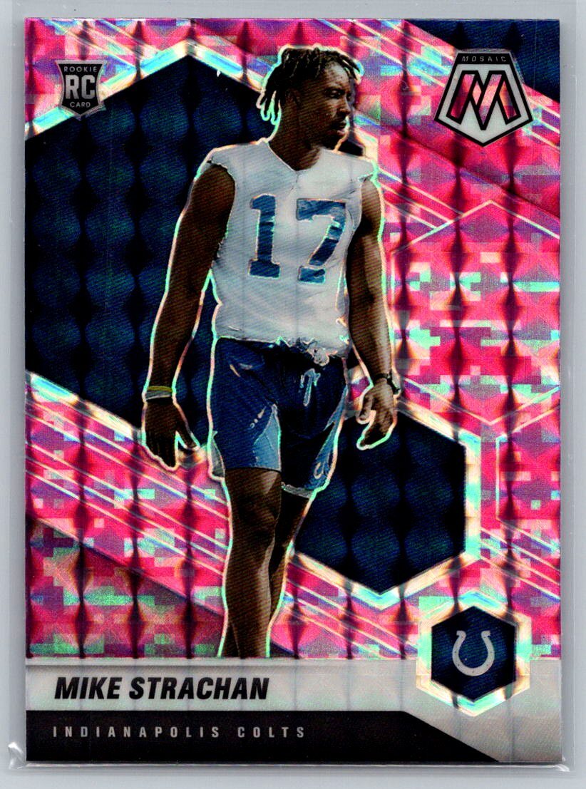 2021 Panini Mosaic #397 Mike Strachan Camo Pink Rookie RC COLTS | eBay