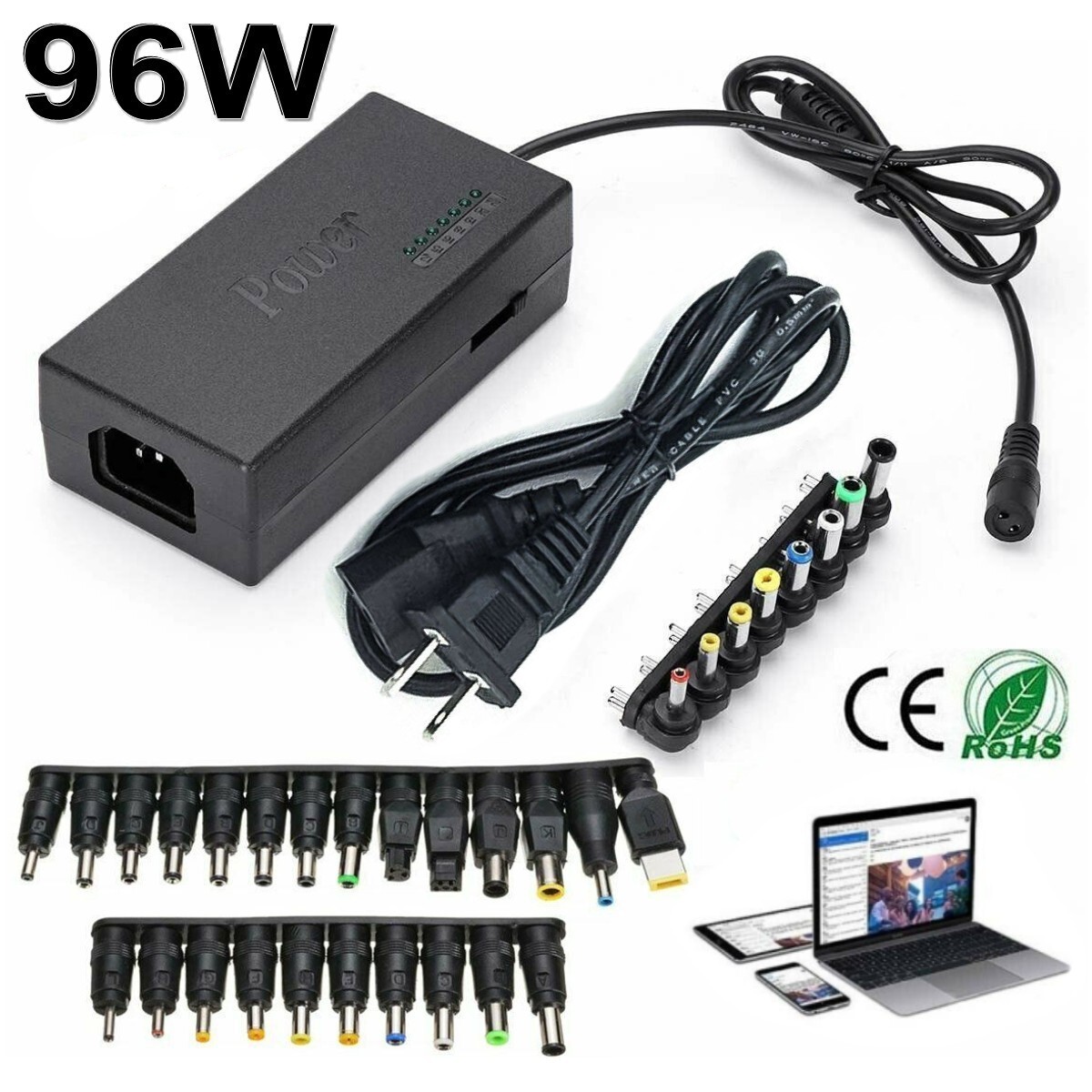 96W Universal Power Supply Adapter Charger for Laptop Notebook 12-24V ...
