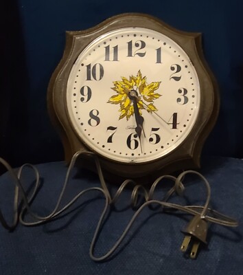 Vintage Sunbeam Electric Wall Clock Simulated Wood Works | eBay