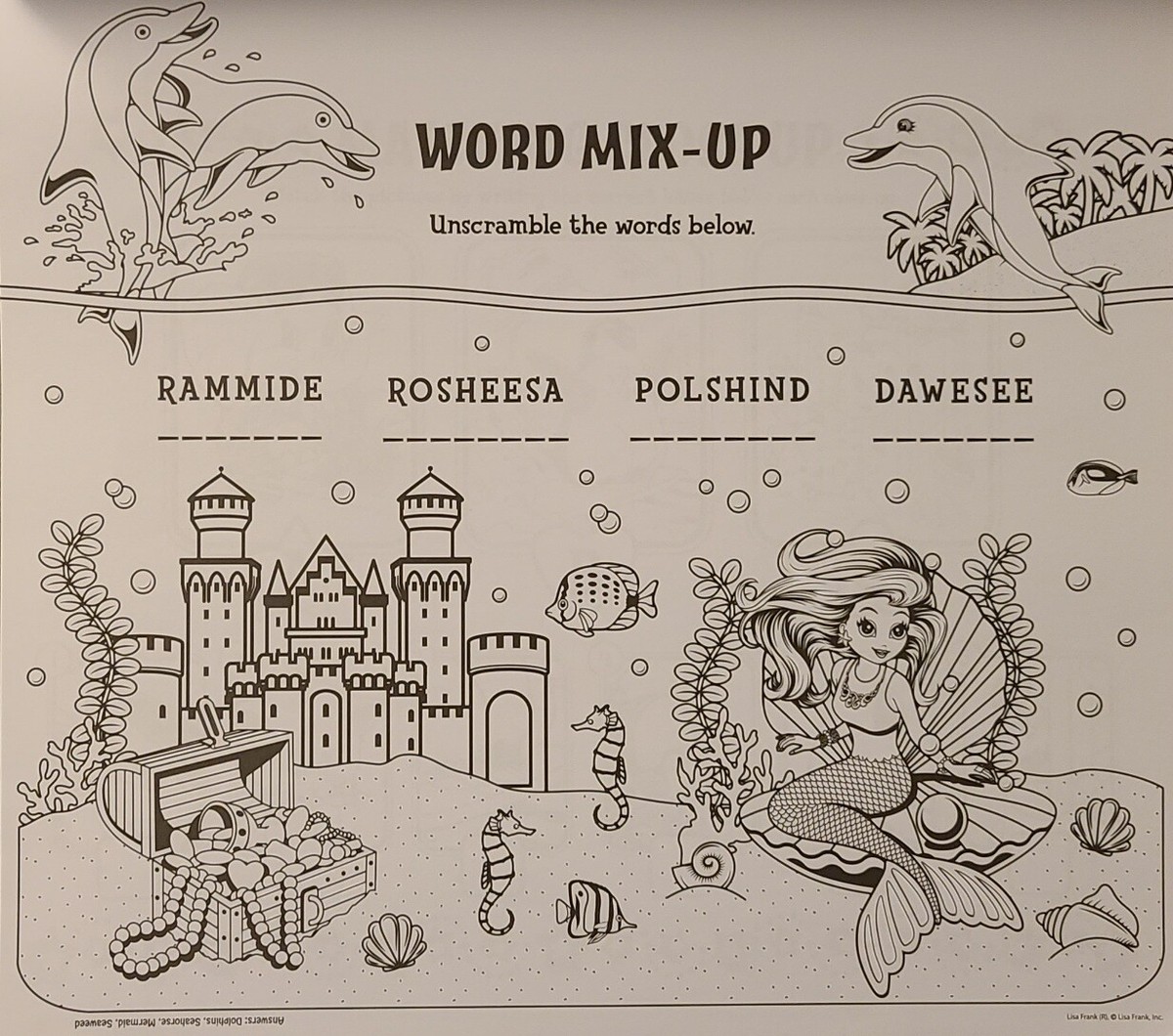 Lisa Frank Mermaid Coloring Pages