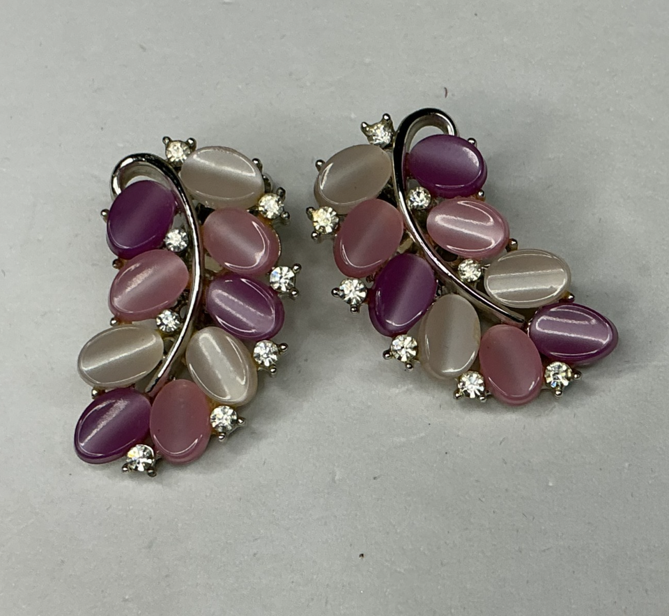 Vintage Signed Lisner Silvertone & Pink/Purple Lucite Necklace ...