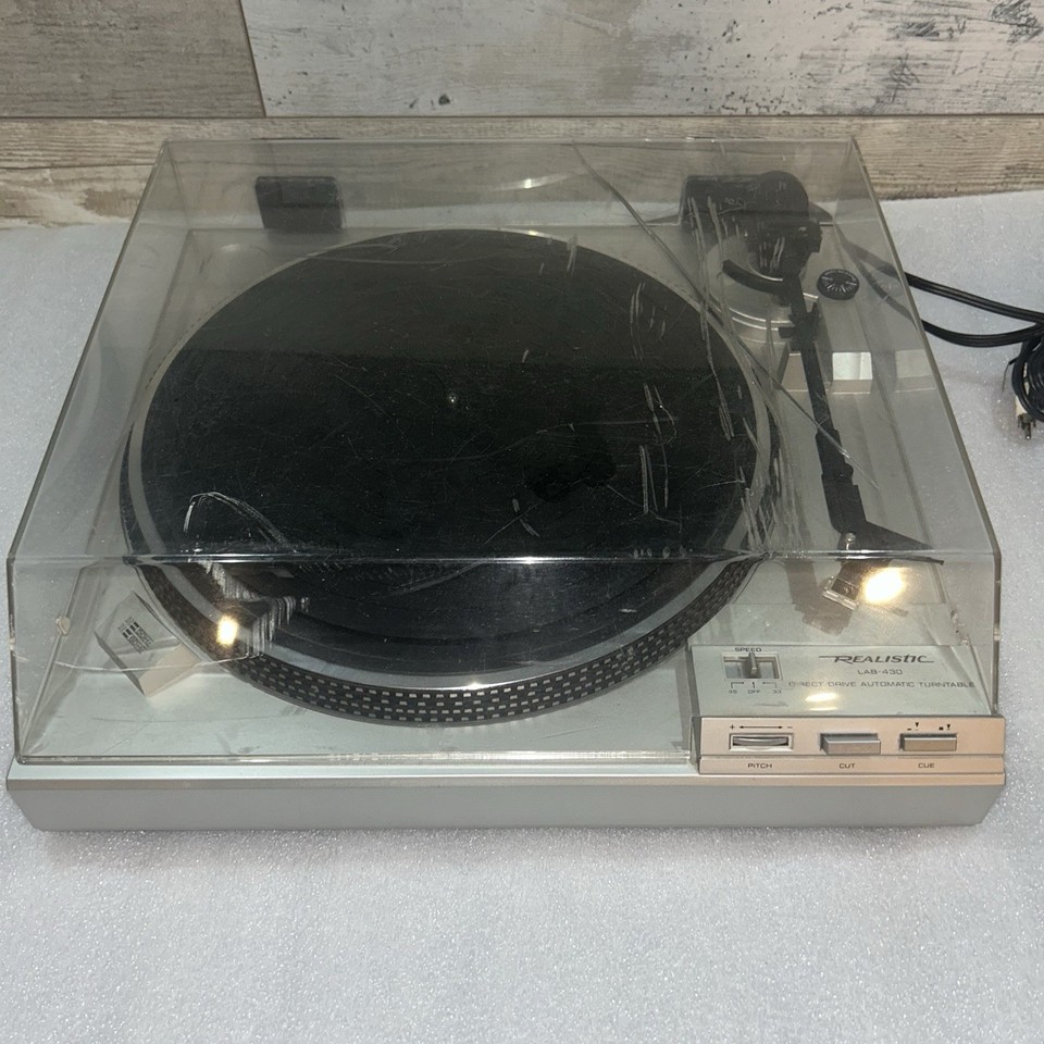 Realistic LAB-430 Automatic Direct Drive Turntable Works Cracked Lid ...