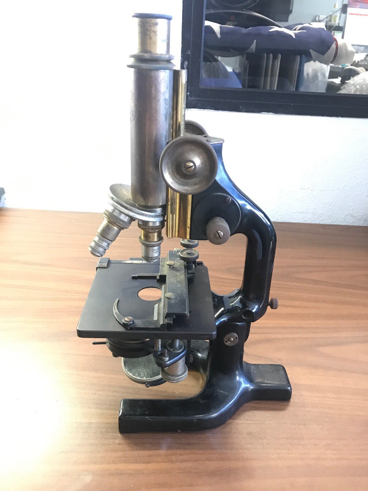 C.REICHERT WIEN MICROSCOPE BRASS VINTAGE OLD MIKROSKOP AUSTRIA ...