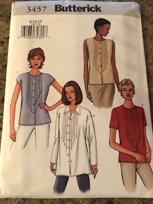 🌺 BUTTERICK #3457 - LADIES ( 4 STYLE ) FRONT TUCKED TOP - SHIRT PATTERN ...