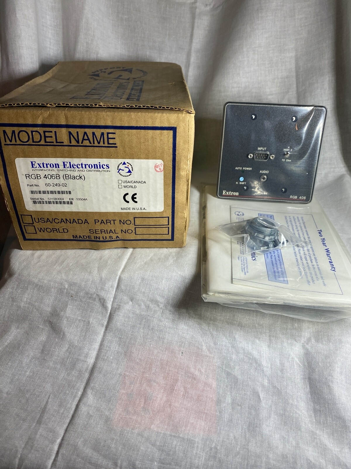 Extron RGB 406 60-249-02 2 Gang Audio Analog Video Interface Wall Plate ...