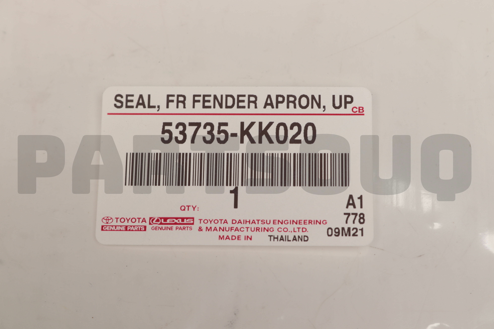 53735KK020 Genuine Toyota SEAL FR FENDER APRO 53735-KK020 | eBay