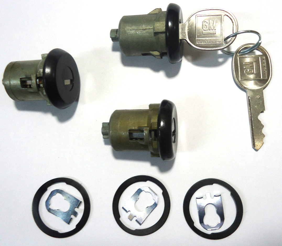 New GM OEM BLACK Doors/Trunk Lock Key Cylinder Set With Keys To Match ...