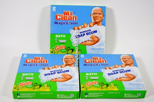 3 Mr. Clean BATH Gain Scent Magic Eraser 2 pack equals 6 pads total | eBay