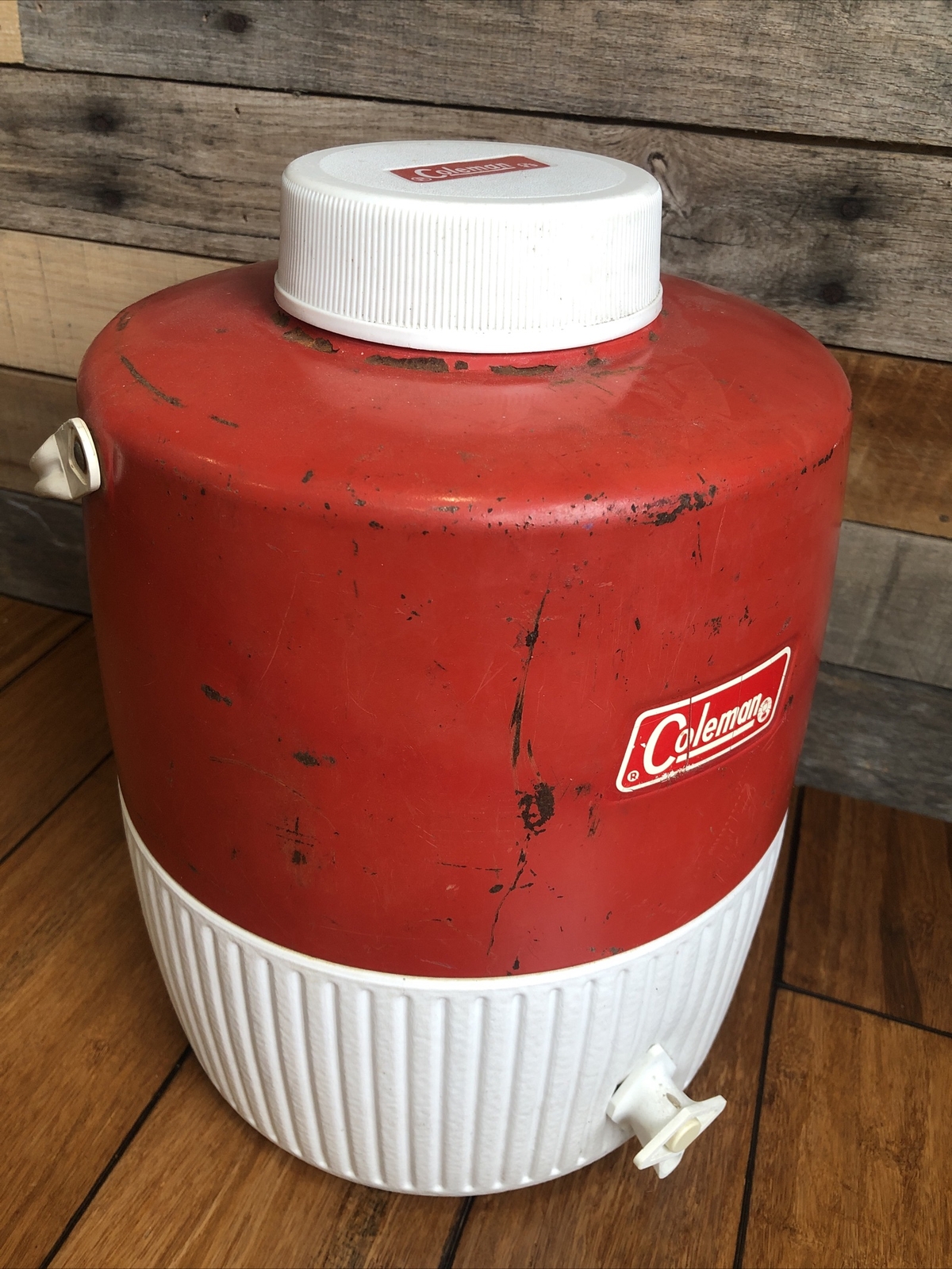 2 Gallon Insulated Jug Coleman Red Picnic Camping Water Cooler Vintage ...