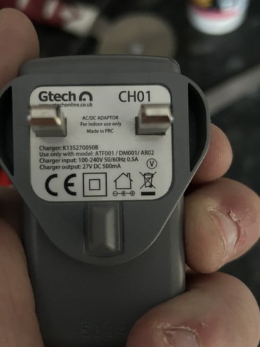 Gtech CH01 Battery Charger Grey Plug In And Charge | eBay