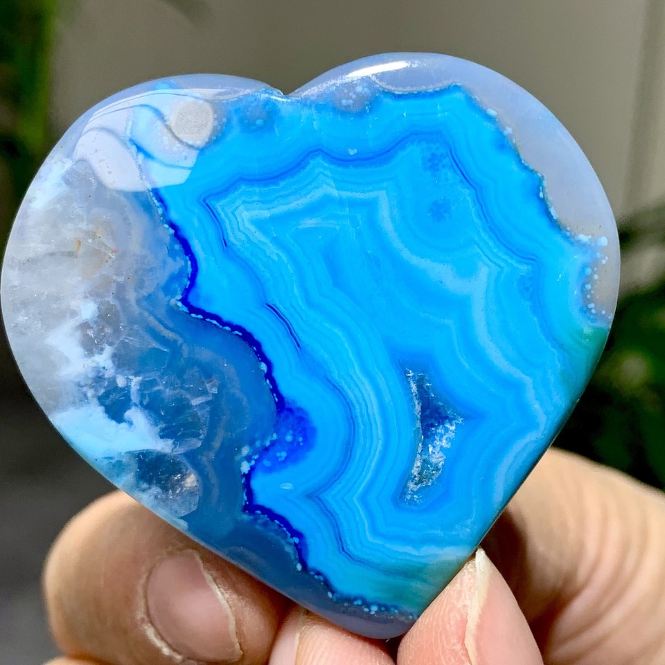 54G Natural Blue striped agate Crystal Chunks Free Shape Mineral ...