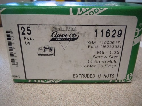 Auveco 11629 Extruded U Nut M8-1.25 Screw Size GM Ford Chrysler Box of ...
