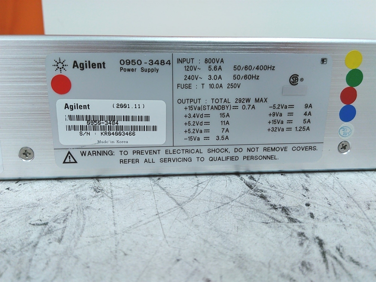 No Power Agilent 0950-3484 292W Defective Power Supply for Agilent PSA ...