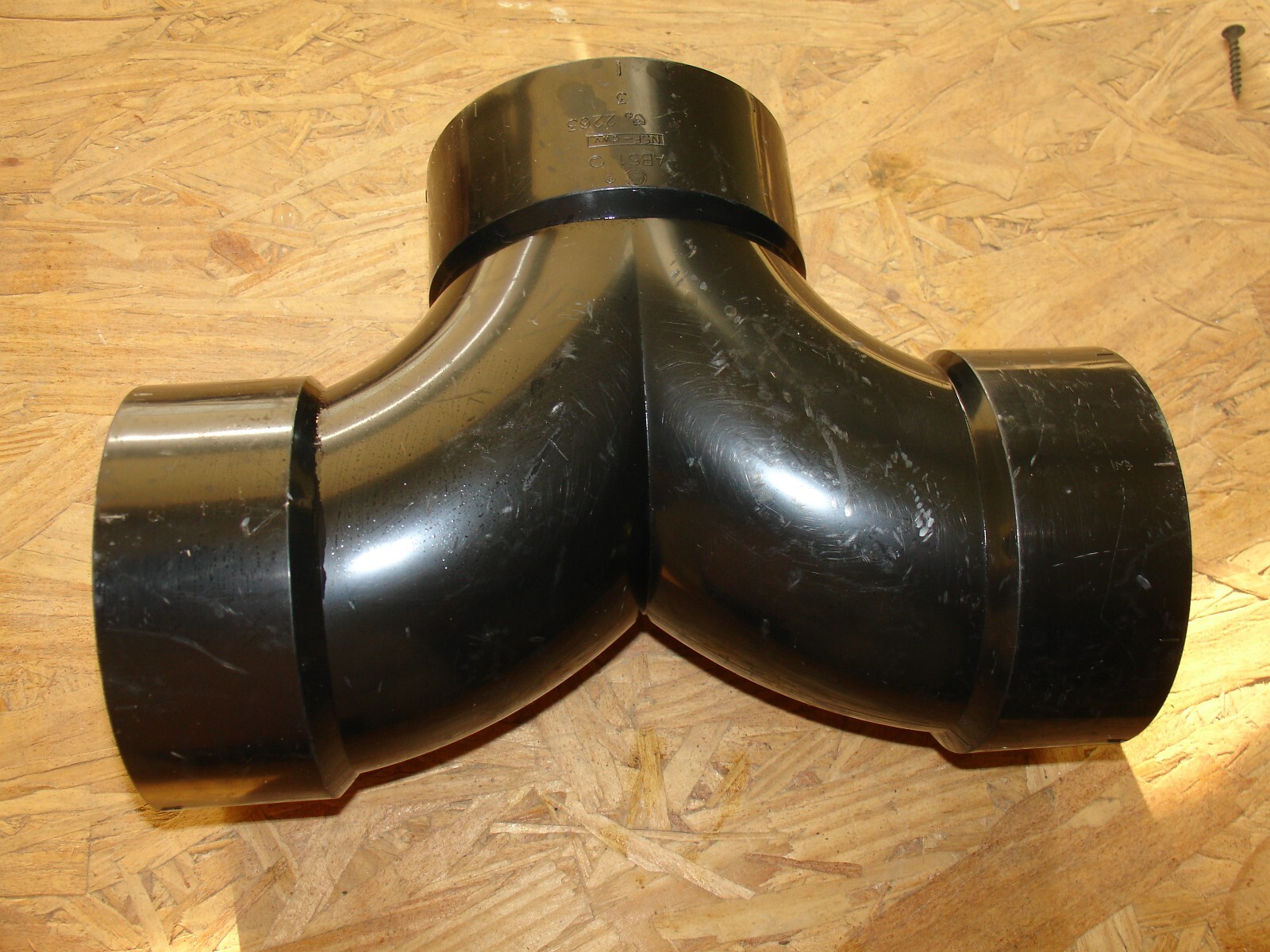 3 Inch ABS , Double 90 degree Elbow, Schedule 40, Black DVW Fitting NOS ...