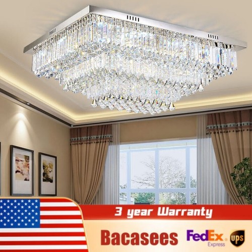 Modern Crystal Ceiling Light 3-Layers Chandelier Pendant Lamp Lighting ...