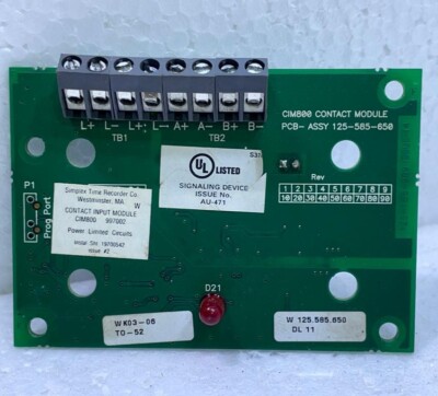 TYCO CIM800 CONTACT INPUT MODULE PCB ASSY 125-585-650 | eBay