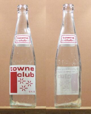 Towne Club 12 oz Acl Soda Pop Red White Bottle Grand Rapids Michigan ...
