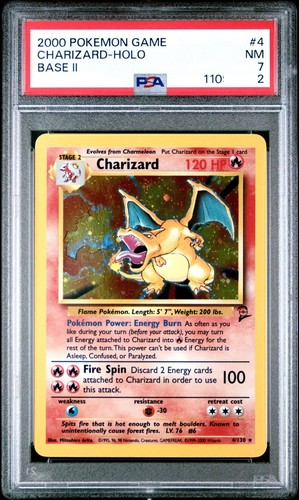 Pokémon Charizard 004 / 130 – Base Set 2 – Holo - SWIRL – PSA 7 | eBay