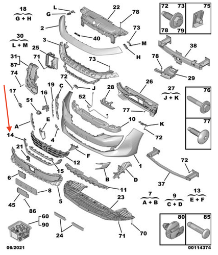 PEUGEOT 508 Front Bumper Trim 98163402XX NEW GENUINE | eBay Australia
