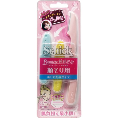 JAPAN SCHICK WOMEN'S FACE HAIR SHAVING RAZOR PREMIERE FOLDABLE(3pcs ...