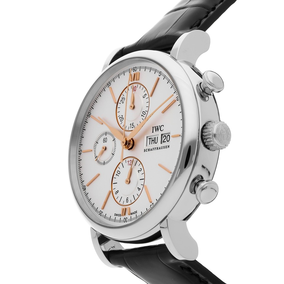 IWC Portofino Chronograph Steel Auto 42mm Silver Dial Watch Strap ...
