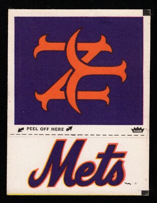 1968-72 Fleer Cloth Stickers New York Mets Team Logo Patch Card | eBay
