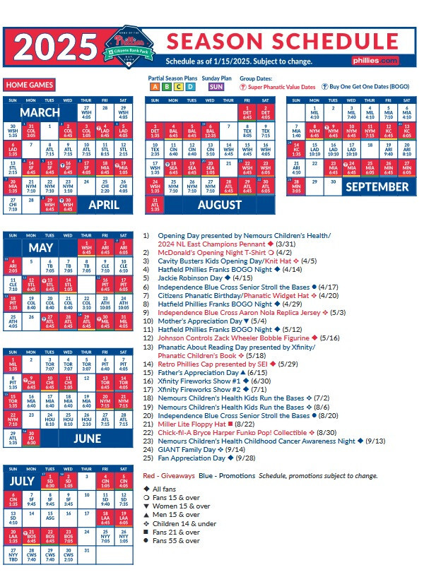 2025 Major League Baseball Teams Schedule Magnets 5" X 3.5"(Choose From ...