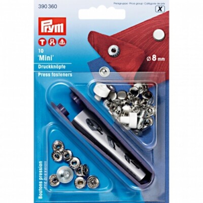 Prym 8mm Metal Mini Snaps Press Fasteners Silver - per pack of 10 | eBay UK