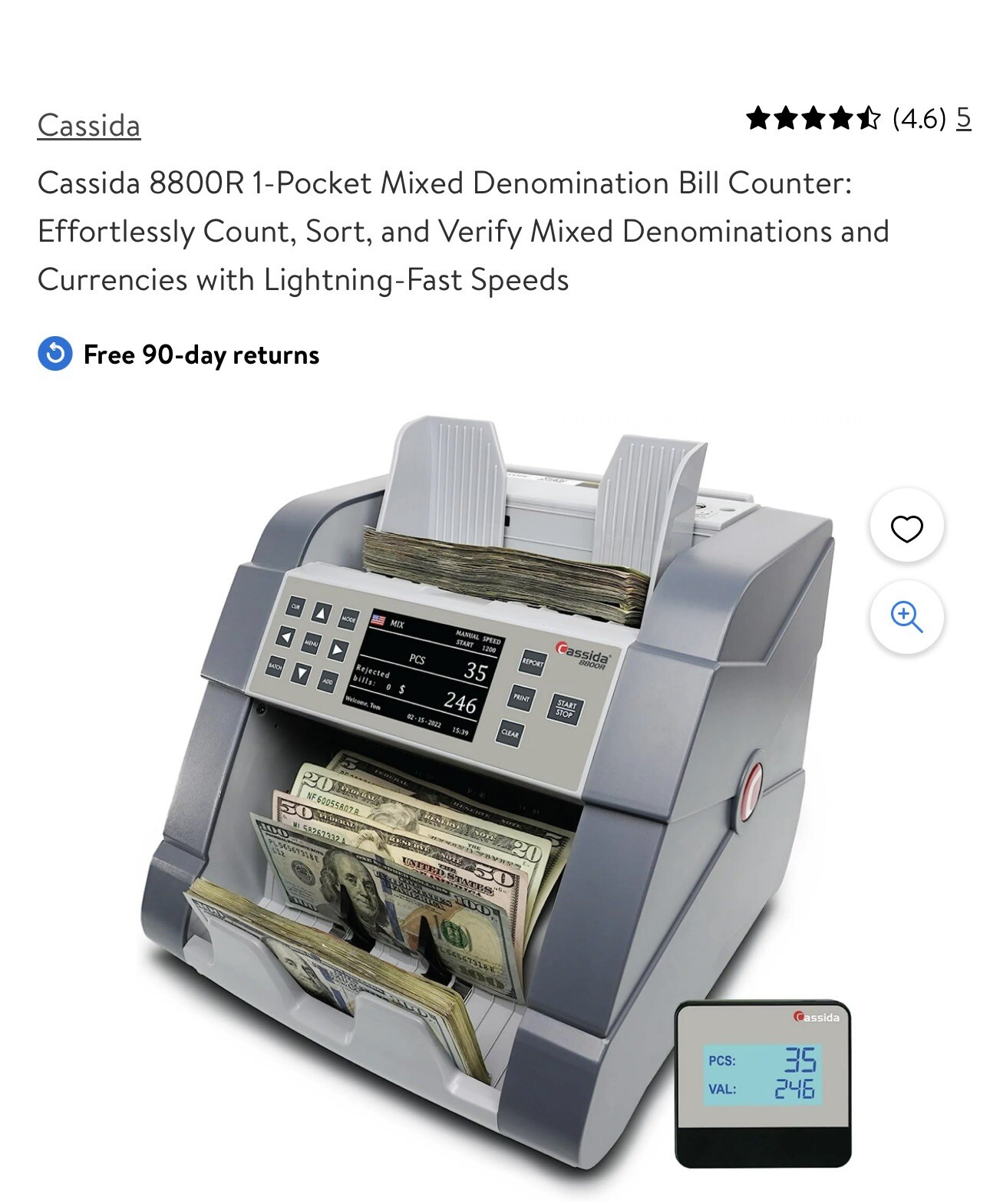 Cassida 8800R Mixed Bill Counter Sorter and Reader for sale online | eBay