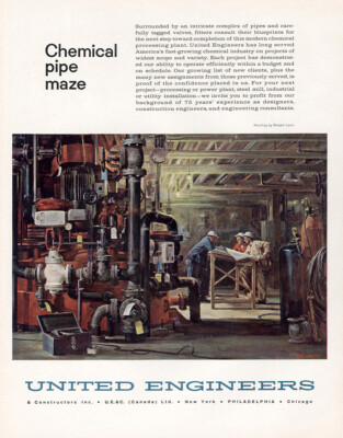 1960 United Engineers: Chemical Pipe Maze Vintage Print Ad | eBay