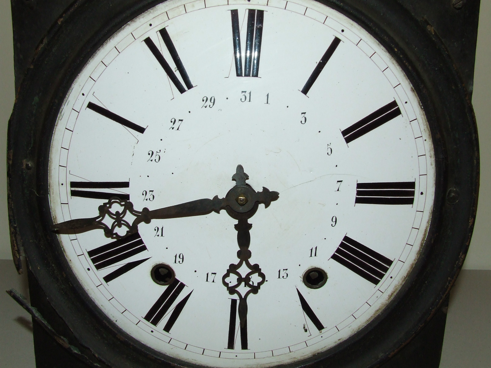 Antique 19th C. French Morbier Comtoise Porcelain Dial Wag On Wall ...