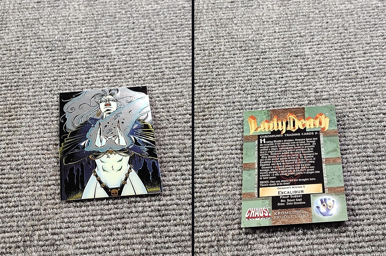 Excalibur! 1995 Lady Death Chromium II #90 Chaos Pinup Cremator Revenge ...