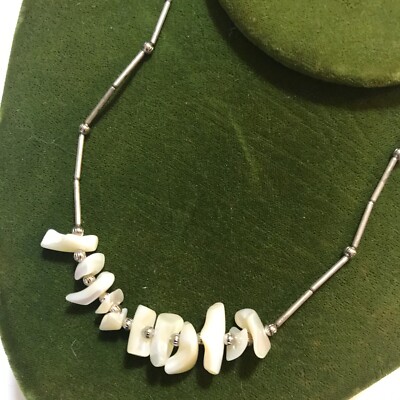 VINTAGE MRS ROPER GAUDY CHUNKY MOTHER OF PEARL 15.5" NECKLACE | eBay