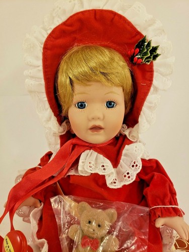 Dynasty Doll Kara Musical 7.5" Tall Porcelain Red Dress Bear Vintage ...