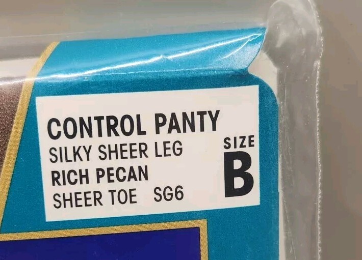 No Nonsense Sheer Endurance Pantyhose Control Top Size B Sheer Toe Rich ...