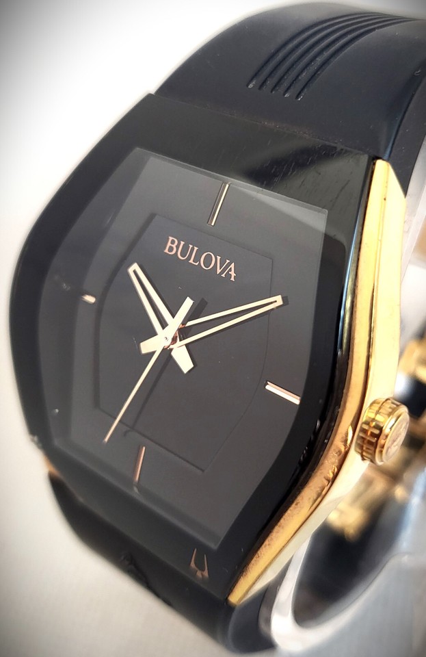BULOVA $525 MEN'S GEMINI ROSE GOLD BLACK DIAL LATIN GRAMMY EDITION ...