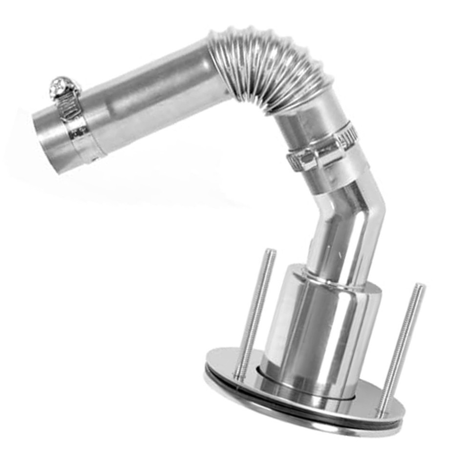 24mm Stainless Steel Exhaust Pipe Wall Port Flange Elbow Connector Kit ...