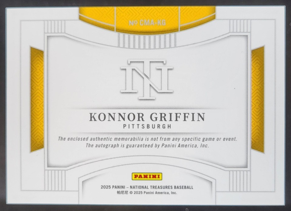 2025 Panini National Treasures Konnor Griffin Colossal Material Auto ...