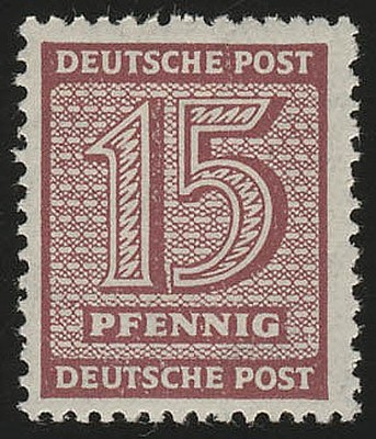 SBZ 133Xwa Ziffer 15 Pf, WZ.1X, lilakarmin, postfrisch ** geprüft | eBay