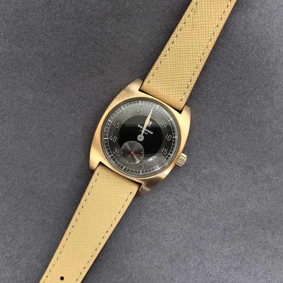 MERKUR Men Pilot Watch 38mm Bronze Jumping Hour Automatic Mechanical ...