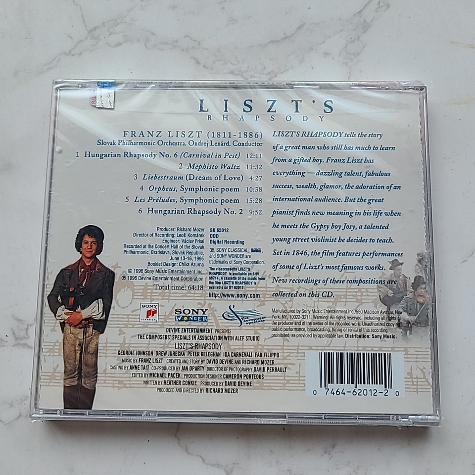 music from the film Liszt's Rhapsody NEW CD HBO 1996 Franz Liszt Slovak ...