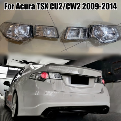 4PCS Crystal Clear Lens Brake Lamp Tail Lights for TSX CU2/CW2 2009 ...