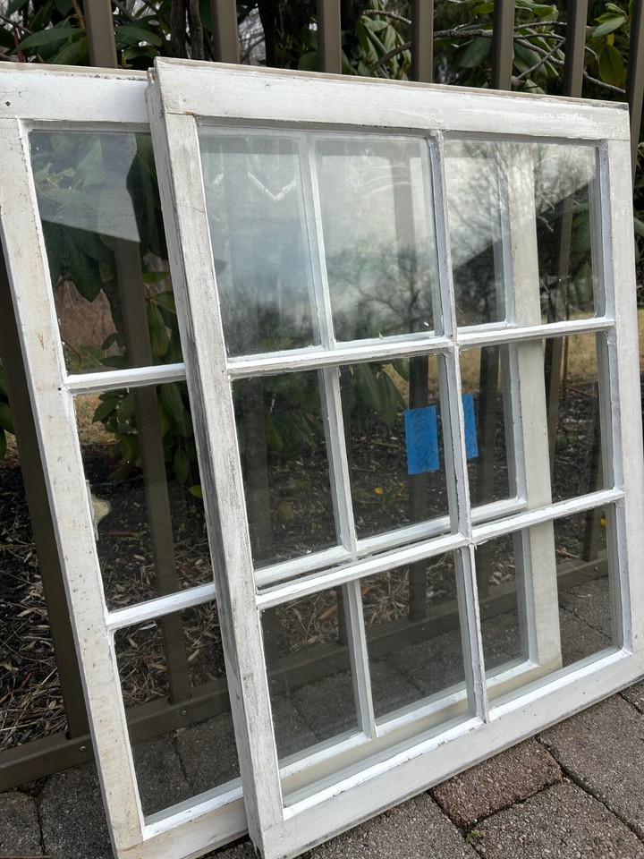 2 - 32 x 25 Vintage Window top sashes old 6 pane Frame 1976 Arts ...