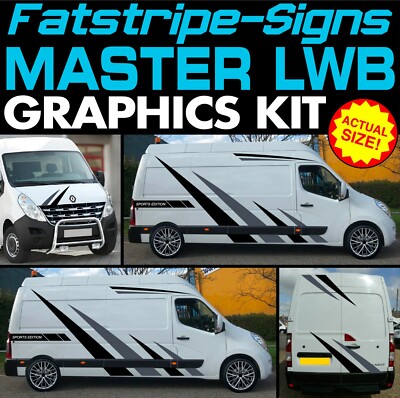 to fit RENAULT MASTER LWB L3 GRAPHICS STICKERS STRIPES DECALS DAY VAN ...