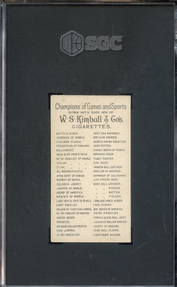 1887 W.S. Kimball Champions N184 James O'Neil SGC 5.5 Low Pop Nice ...