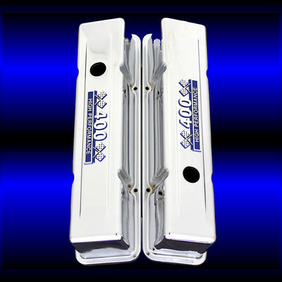 Valve Covers For Small Block Chevy 400 Engines Chrome with 400 Blue ...
